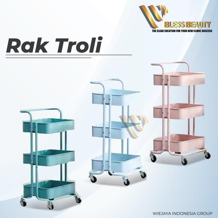 Jual TROLI ALAT KECANTIKAN RAK SUSUN KLINIK SALON TROLLEY FACIAL MURAH ...