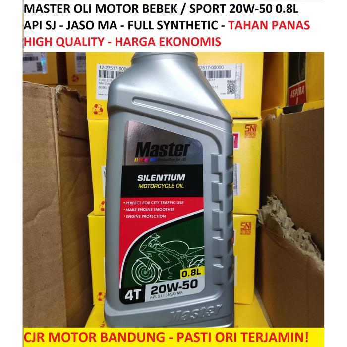 Jual OLI MOTOR BEBEK AWET TAHAN PANAS MASTER Sintetik 20w 50 API SJ JASO MA - Kota Bandung ...