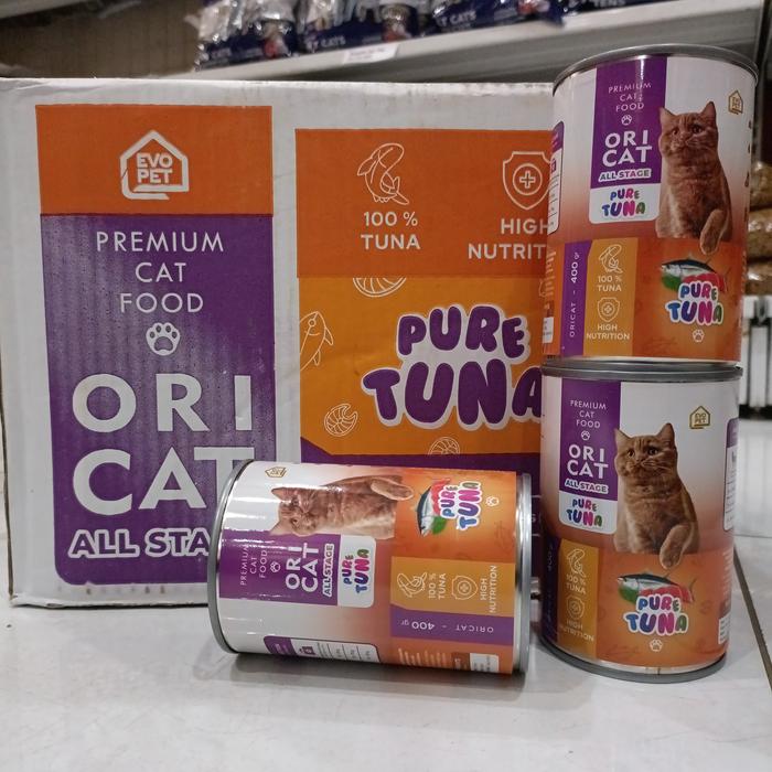 Jual makanan basah kucing oricat kaleng pure tuna 400 gr ORI CAT kaleng ...