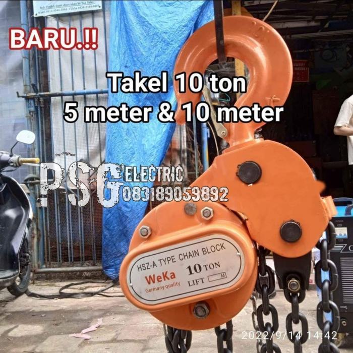 Jual chain block 10 ton x 5 meter weka germany takel manual chain block ...