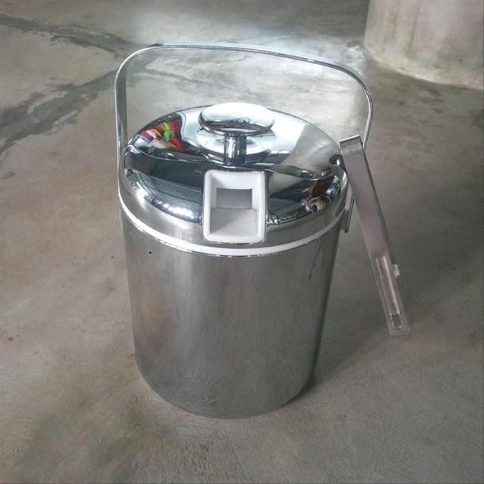 Jual JD Tempat Es Batu Nasi Ice Pail Bucket Guest Room Stainless + tong ...