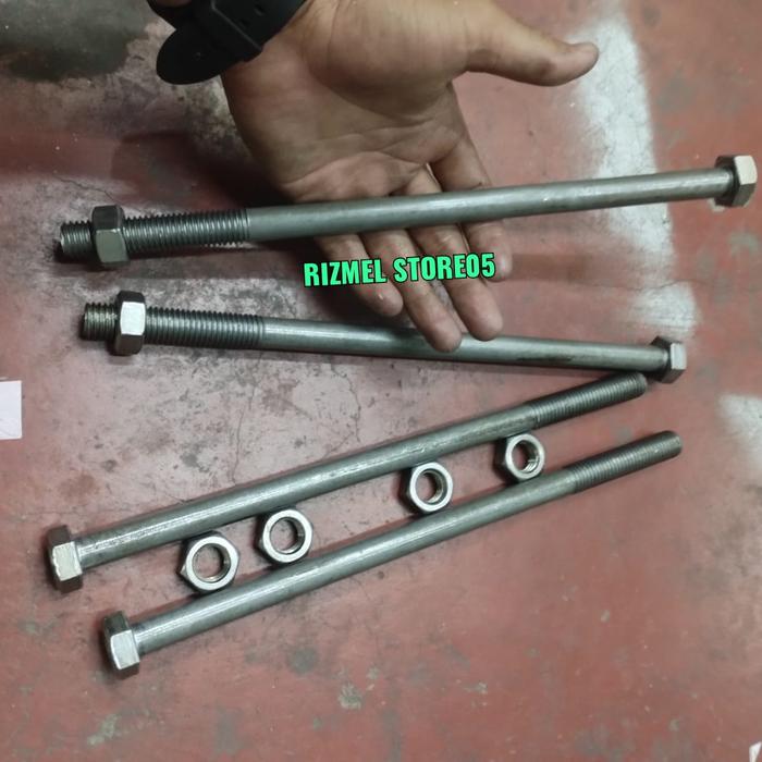 Jual Baut mur Long bolt ( M12 x 20cm ) hitam - Jakarta Pusat - RIZMEL ...