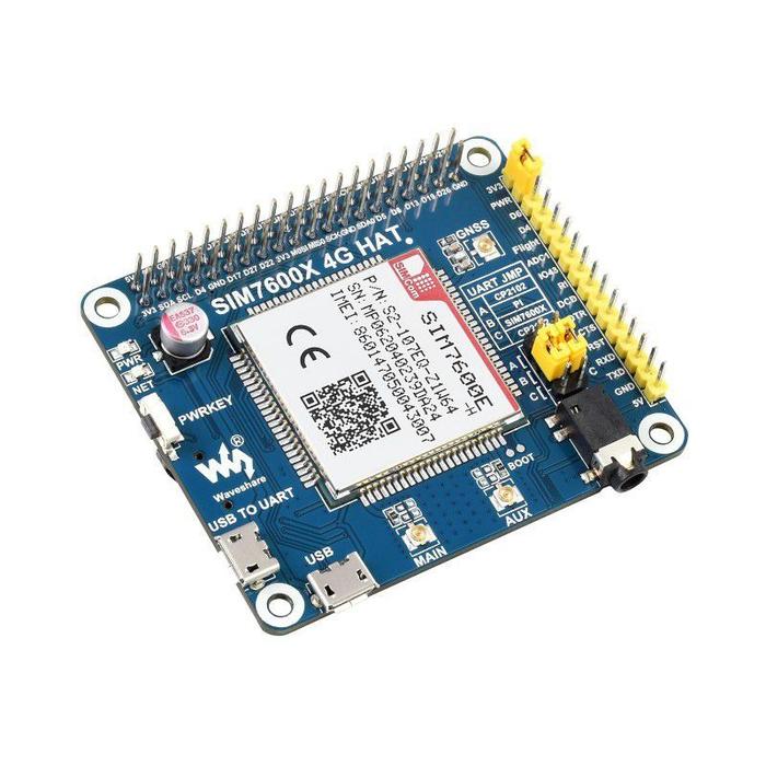 Jual SIM7600E-H 4G / 3G / 2G / GSM / GPRS / GNSS HAT for Raspberry Pi ...