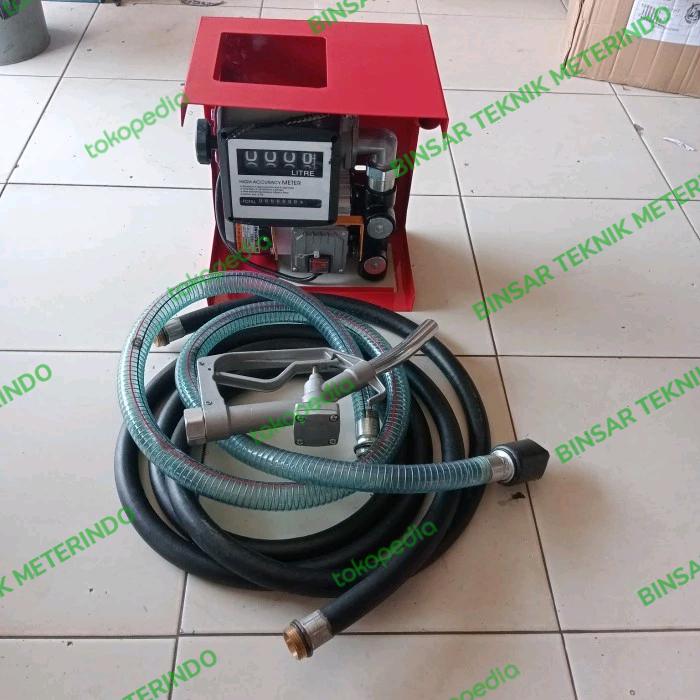 Jual Pompa Minyak Oli Solar elektrik with Flowmeter Fuel transfer Pump ...