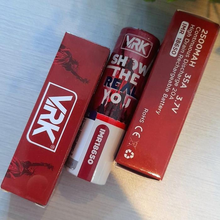 Jual Battery VRK 18650 2500mAh 35A 3.7V Authentic - Kota Bandar Lampung ...