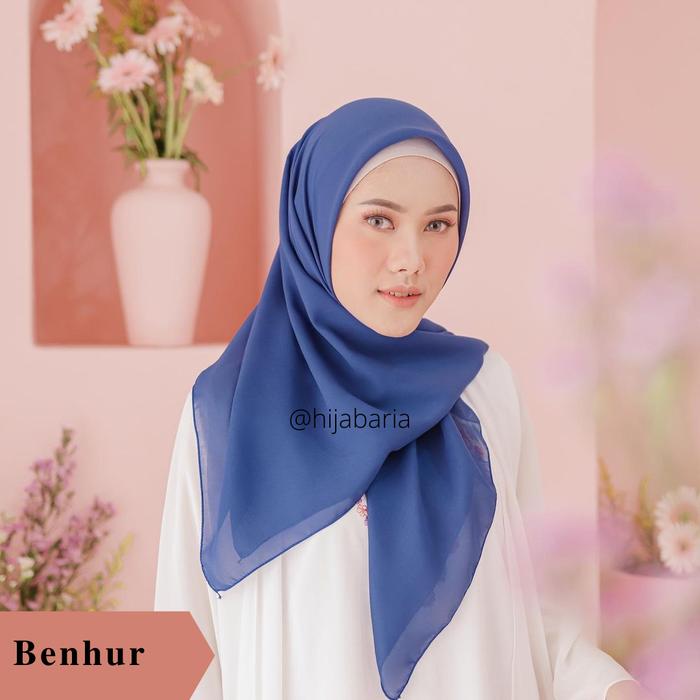 Jual Hijab Segi Empat polos - Benhur | Jilbab Square Harian Biru ...