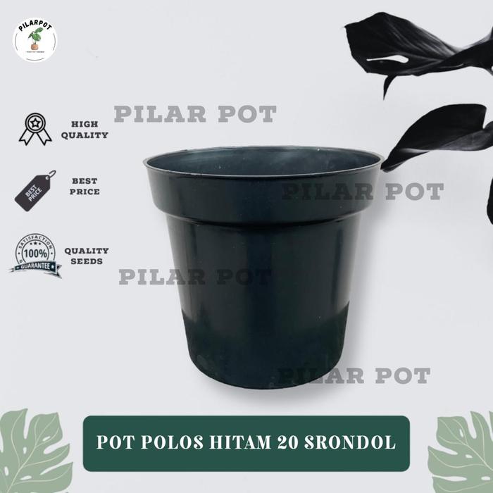 Promo pot bunga tanaman plastik polos tinggi 20 hitam - SRONDOL 20 ...