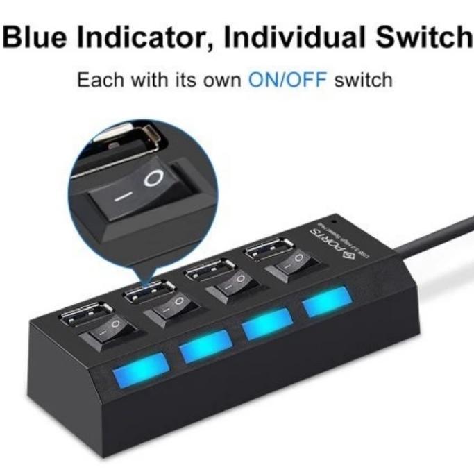 Jual Usb Hub 4 Port Perpanjangan Multi Kabel Konektor PC Laptop dll ...