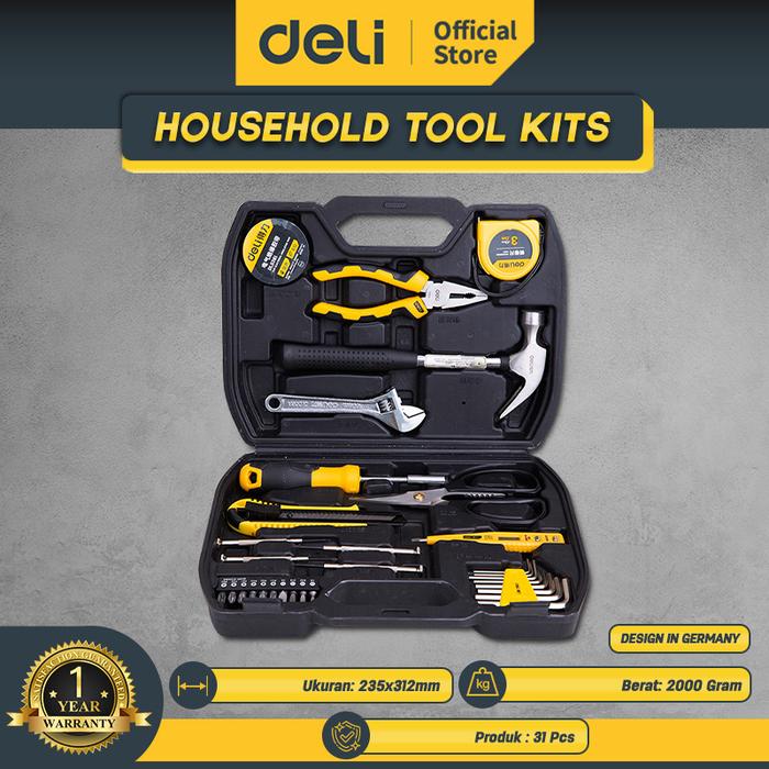 Promo Deli Household Tool Kits / Set Perkakas Pertukangan 31pcs/set ...