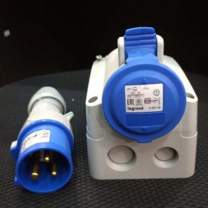 Jual Set Surface Mounting Socket Legrand 2P+E 16A 555154+555124 Tempra ...