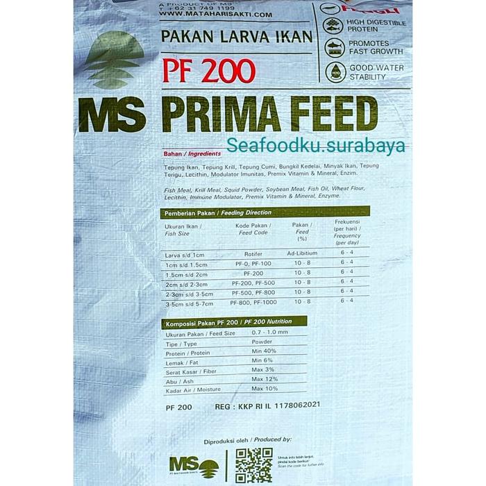 Jual PAKAN IKAN PRIMA FEED MS PF 1000 800 500 200 100 0 128 INDUK/BENIH ...