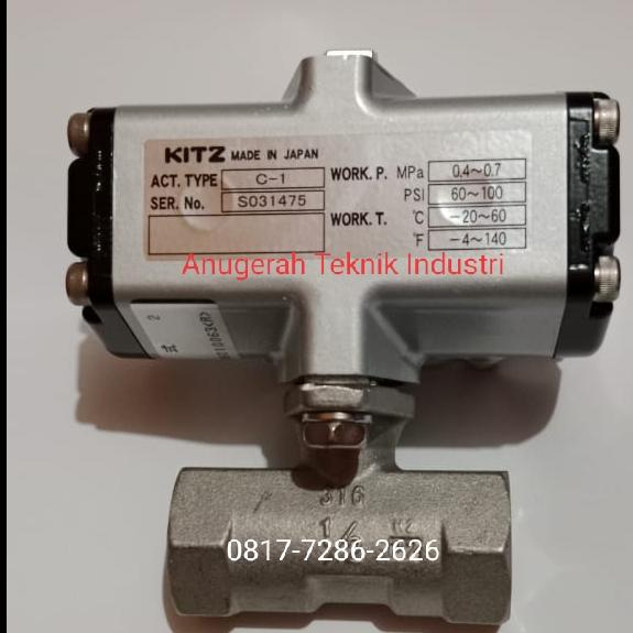 Jual KITZ PNEUMATIC ACTUATOR BALL VALVE C-UTE 1/2 INCH STAINLESS STEEL - Kota Bandung ...