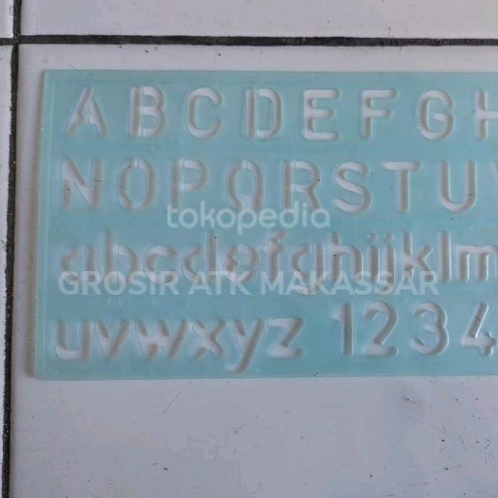 Jual MISTAR SABLON BESAR 28 X 12 CM / MISTAR ANGKA / MISTAR HURUF ABJAD ...