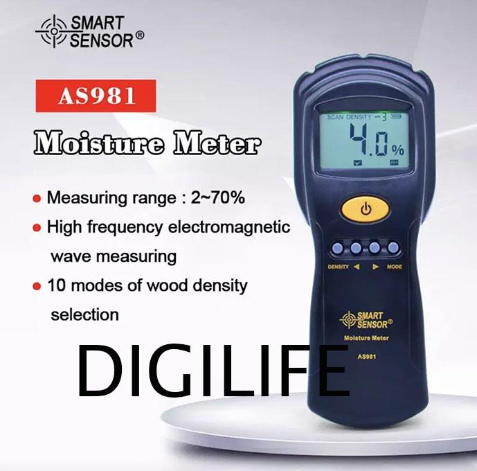 Jual Moisture Meter Smart Sensor AS981 Wood Kayu MC Tester Timber AS ...