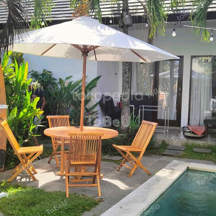Jual meja Cafe pake payung | kursi dan meja Kayu Jati | Kursi Taman ...