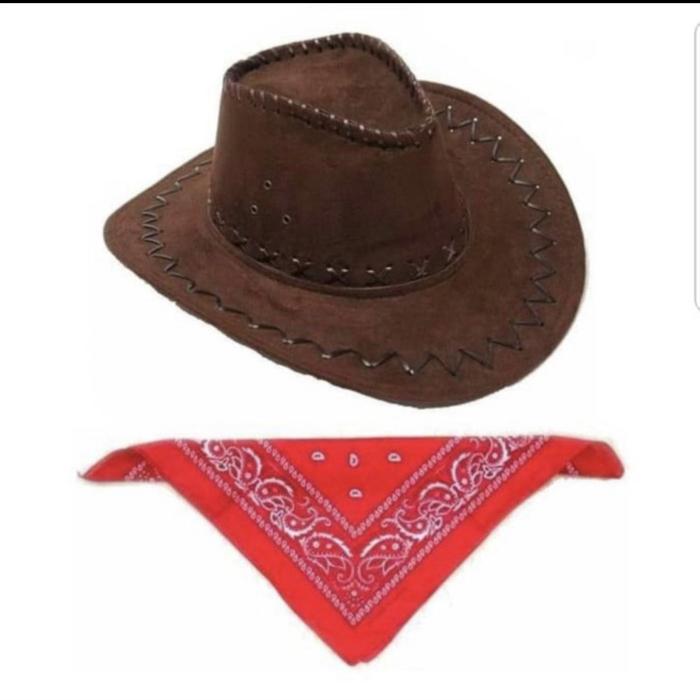 Jual Topi Set Koboi | Cowboy Ranch Hat Scart Set | Costume Cowboy Ranch ...