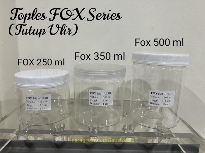 Jual Toples Plastik Cylinder Jar Fox 250 Ml Tutup Ulir Kue Permen Snack ...