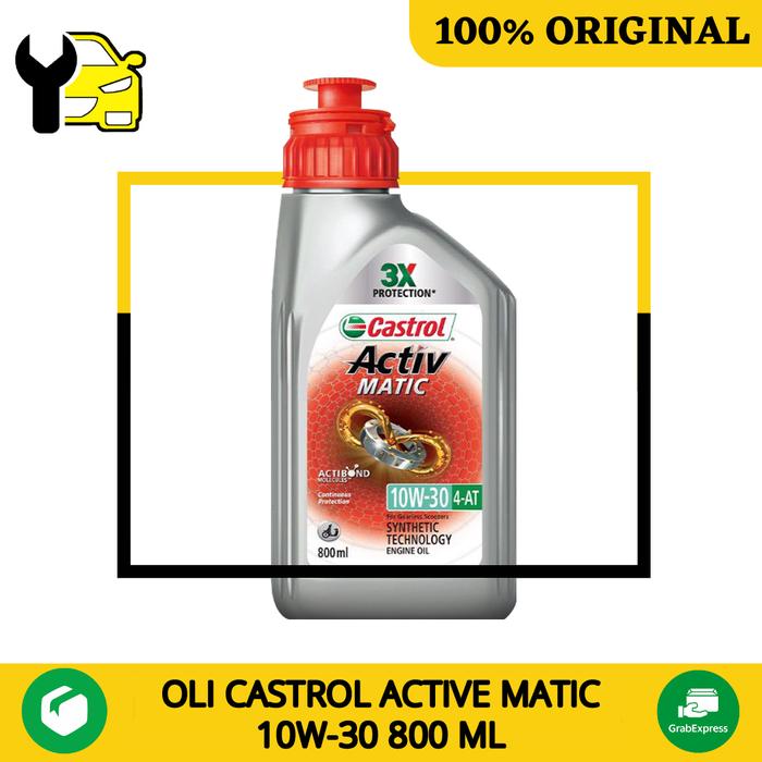 Jual OLI MOTOR CASTROL ACTIVE MATIC SAE 10W-30 800ML 100% ORIGINAL ...