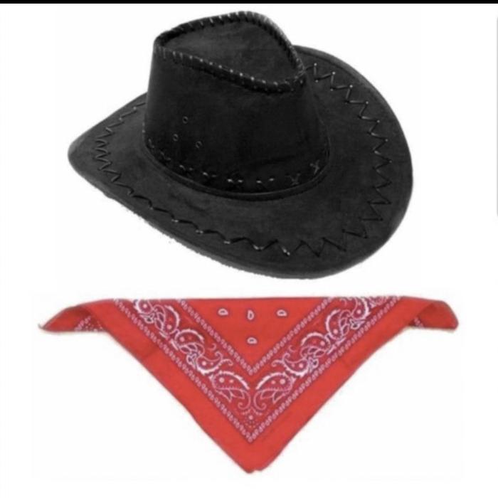 Jual Topi Set Koboi | Cowboy Ranch Hat Scart Set | Costume Cowboy Ranch ...
