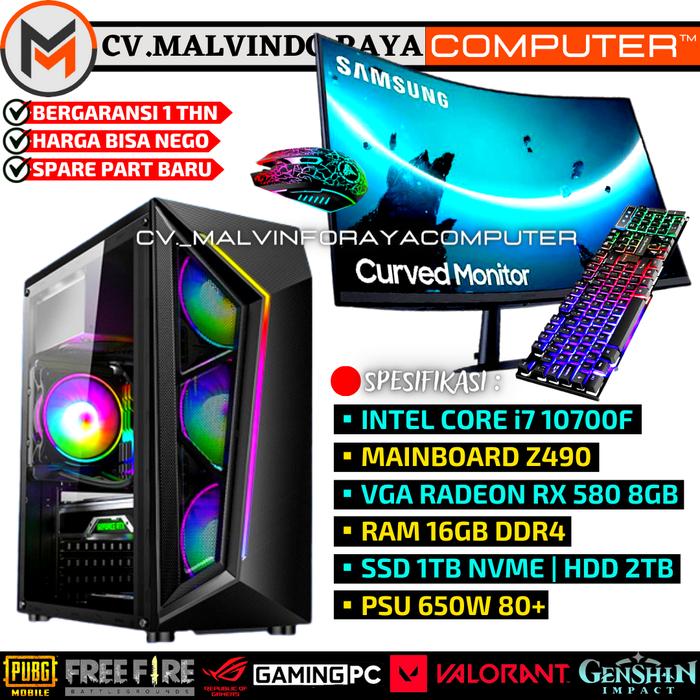 Jual PAKET CPU RAKITAN PC GAMING CORE i7 RAM 16GB SSD 1TB NVME SIAP ...