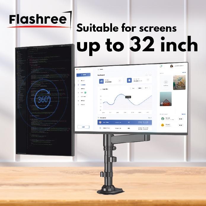 Jual NB Monitor Arm H180 Dual Monitor desktop stand bracket adjustable ...