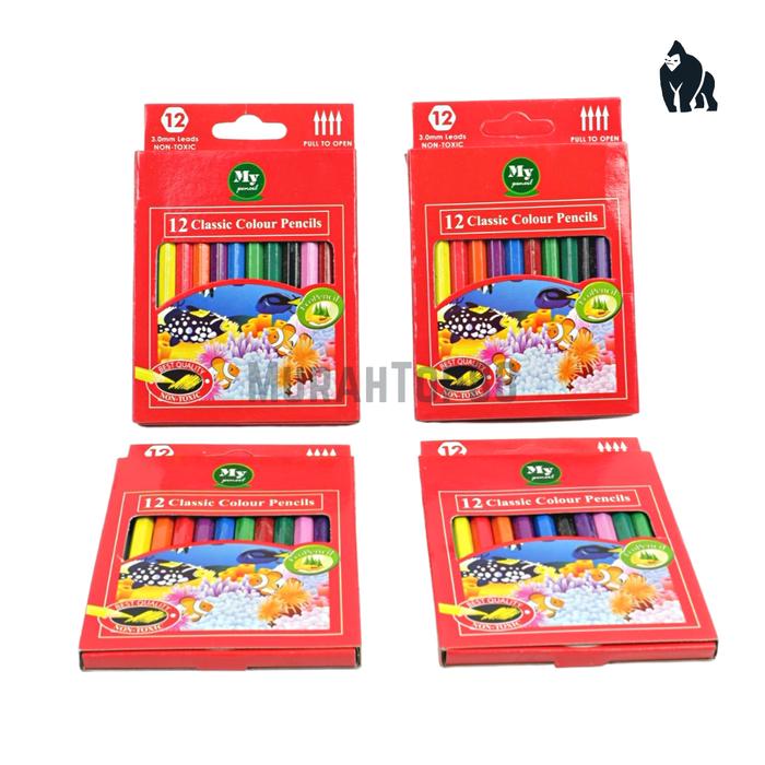 Jual Pensil 12 Warna Pendek Mini MY PENCIL / Coloring Set Classic Anak ...