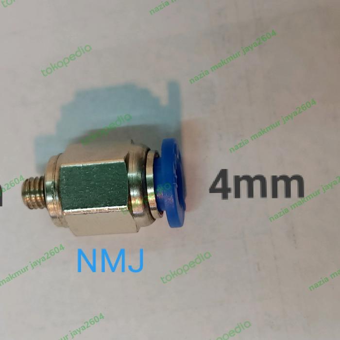 Jual fitting angin pneumatic PC 04-m5 push in drat 5mm selang 4mm ...