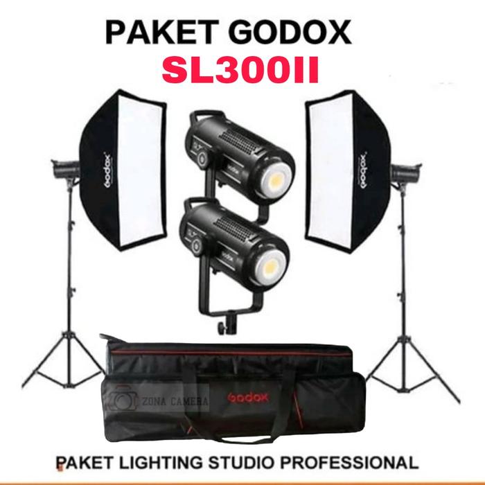 Jual Paket Godox SL300II Lampu LED Video Light SL300 II Foto Photo ...