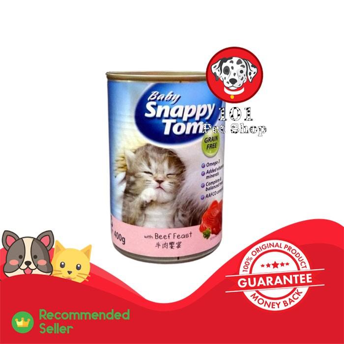 Jual MAKANAN KUCING SNAPPY TOM BABY FEAST KITTEN BEEF 400GR - Kota ...