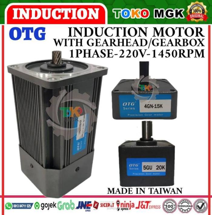 Jual OTG INDUCTION MOTOR W/ GEAR 3IK15GN-C 15WATT - 3GN75K-180K 1PHASE ...