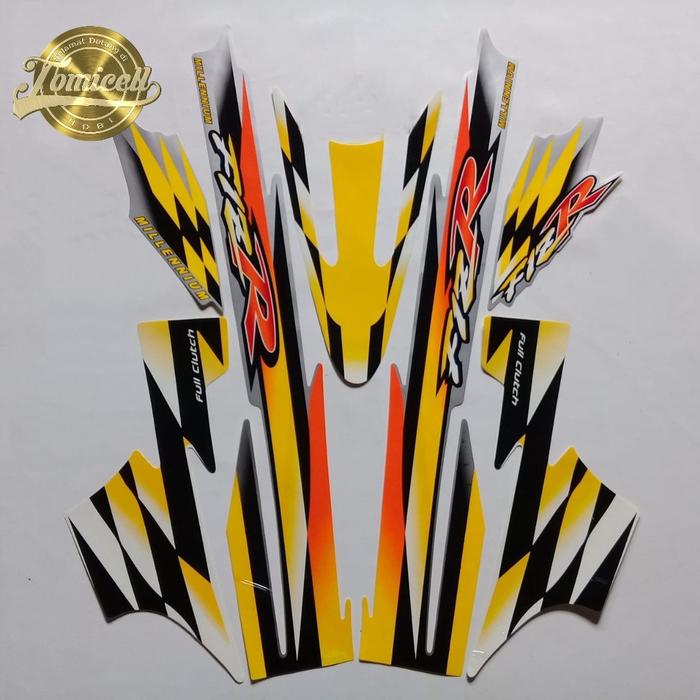 Jual striping yamaha fizr f1zr milenium hitam kuning stiker body motor ...