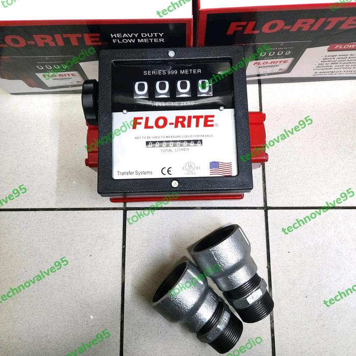 Jual FLOW METER SET 2" INCH INLINE PORT / METERAN SOLAR / MINYAK / OLI ...