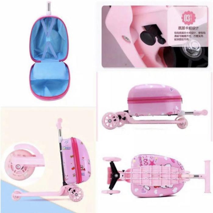 Jual Frozen Elsa Anna Olaf Biru Kotak Trolley Scooter Anak Tas Sekolah ...