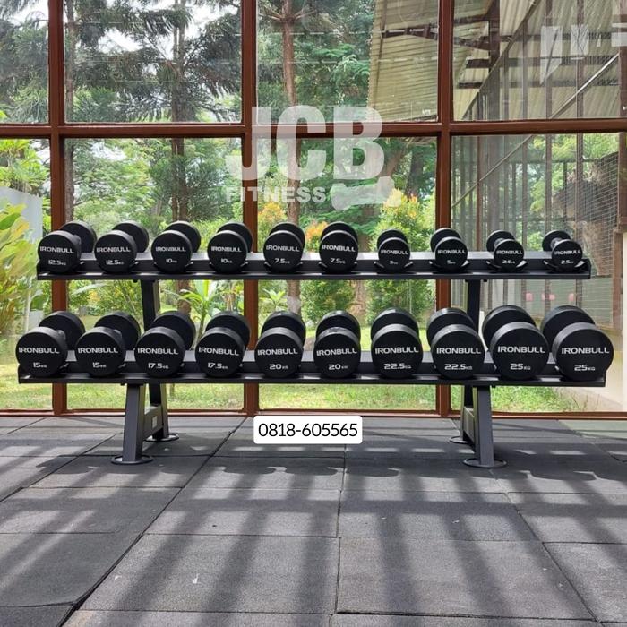 Jual DUMBBELL SET 2,5-25Kg IRON BULL bahan Polyuretane + RACK Commercial - Jakarta Barat - JCB ...