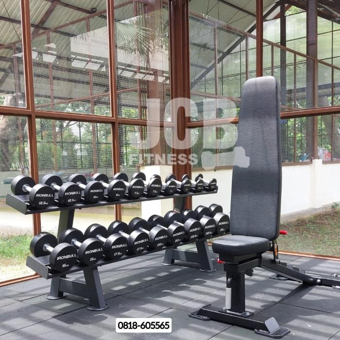 Jual Dumbbell Set 2,5-25Kg + Rack + Adjustable Bench Incline Decline ...