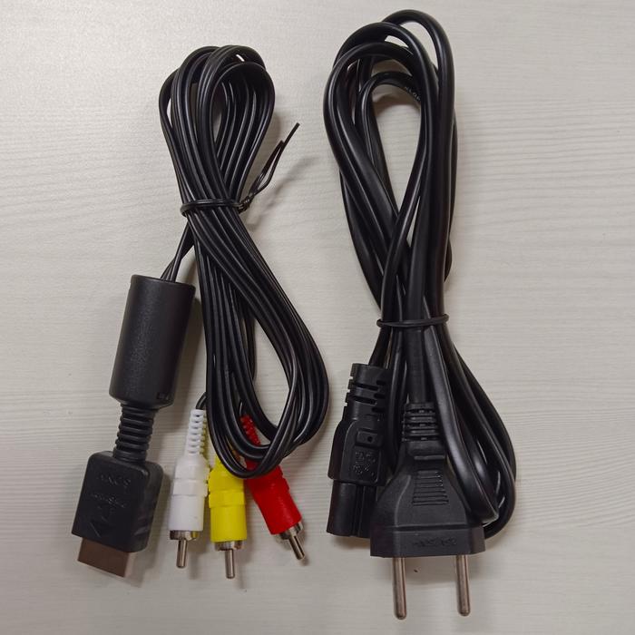 Jual KABEL AV PS2 PS3 + KABEL LISTRIK 1.8 METER / KABEL POWER - PAKET 1 ...