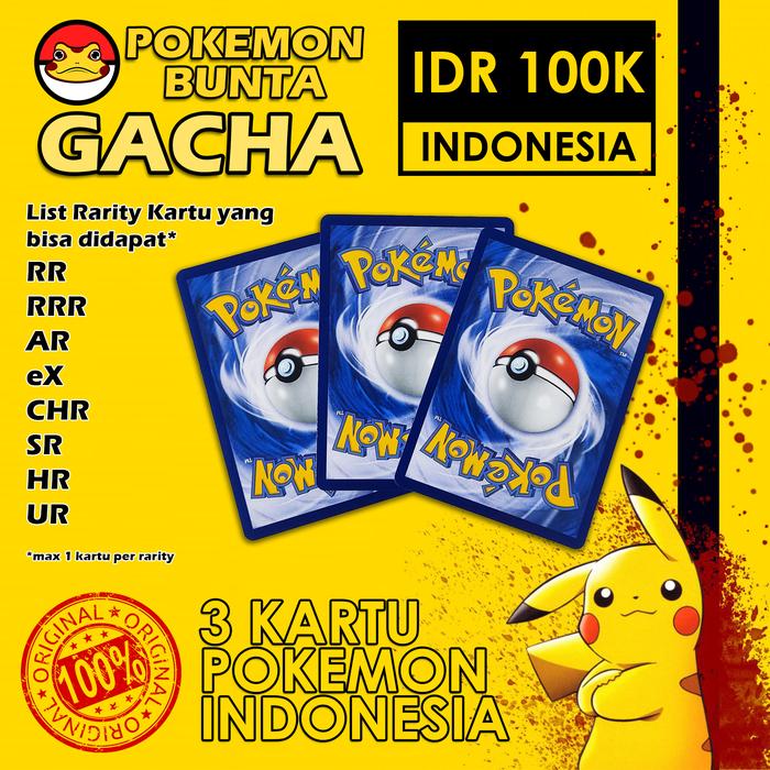 Jual Mystery Box GACHA Kartu Pokemon Indonesia - 3 Lembar Rare Random ...