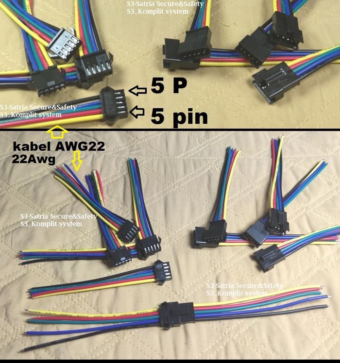 Jual sambungan Kabel 5 Pin jalur DC sm5 Konektor sambung SM 5p Jst 5pin ...