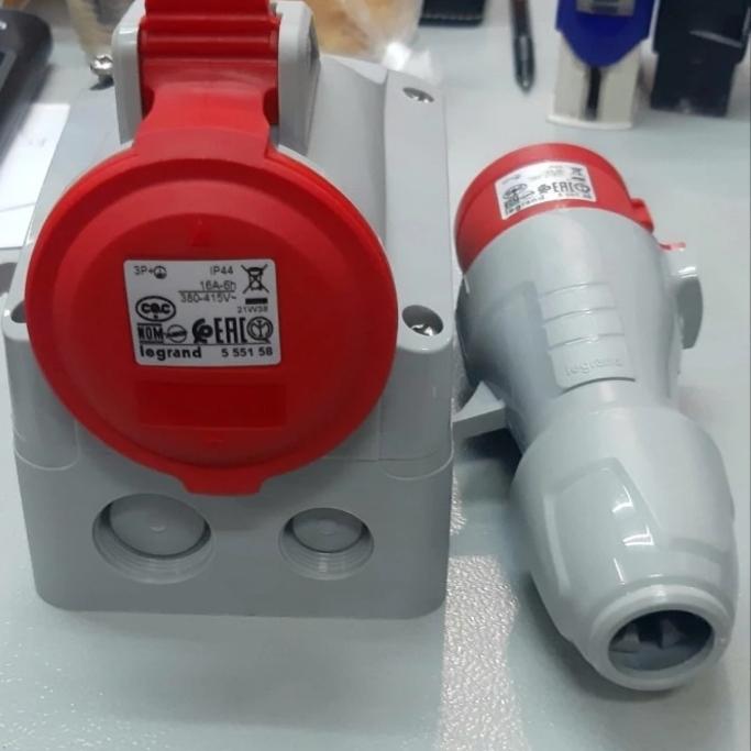 Jual Legrand Surface Mounting 16A 3P+E 555158+Stright Plug 16A 3P+E ...