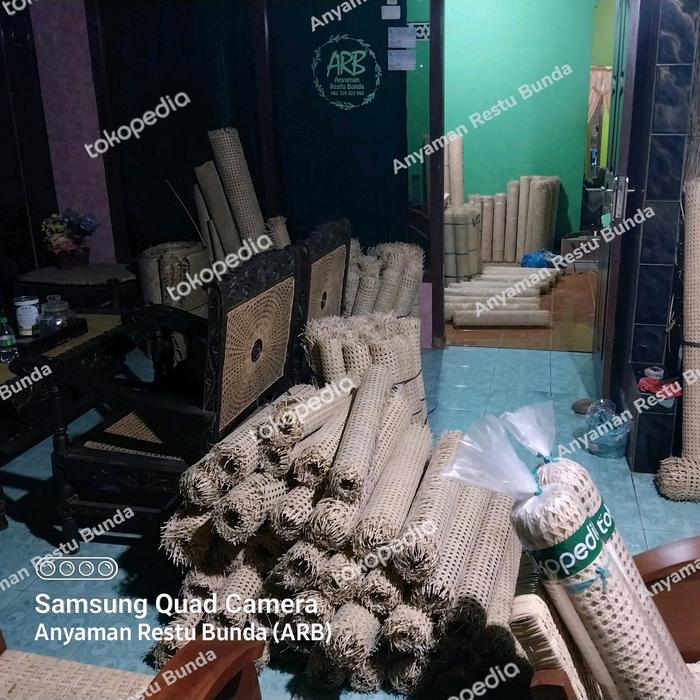 Jual anyaman rotan lembaran / kembang tanjung / webbing rattan custom ...