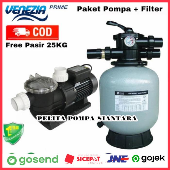 Jual Mesin Pompa Air Kolam Renang 1Hp + Sand Filter 16" paket kolam 1hp ...