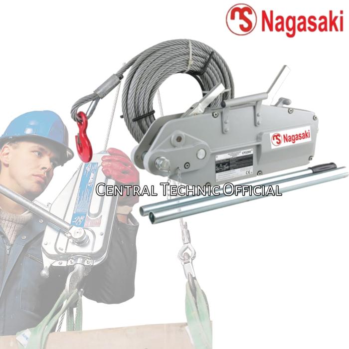 Promo Tirfor 1.6 Ton x 20 meter Nagasaki Wire Rope Pulling Hoist Tirpor ...