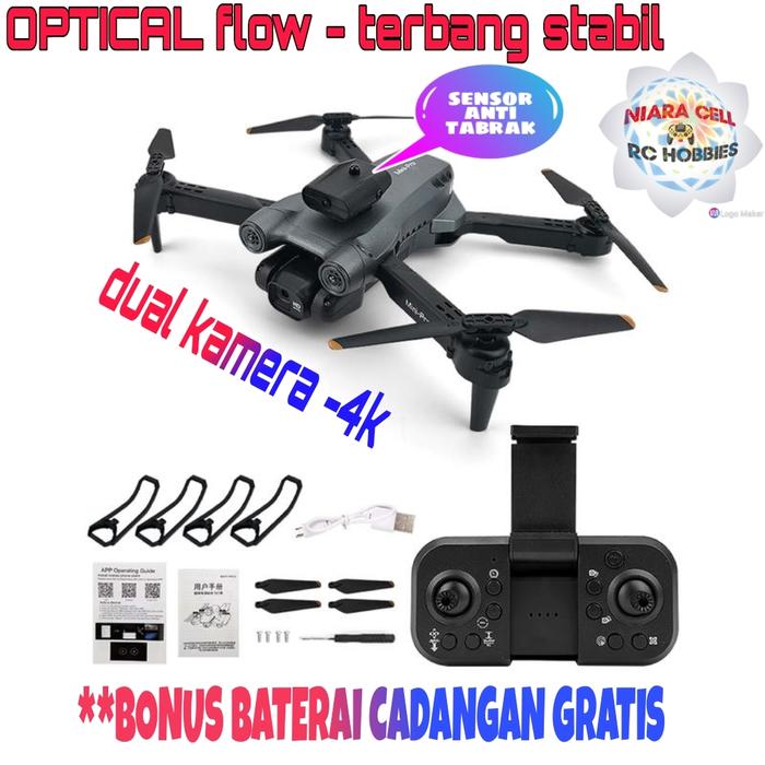 Promo Drone XT2 Dual Kamera 8K WiFi fpv optical flow - tipe M23 - Kota ...