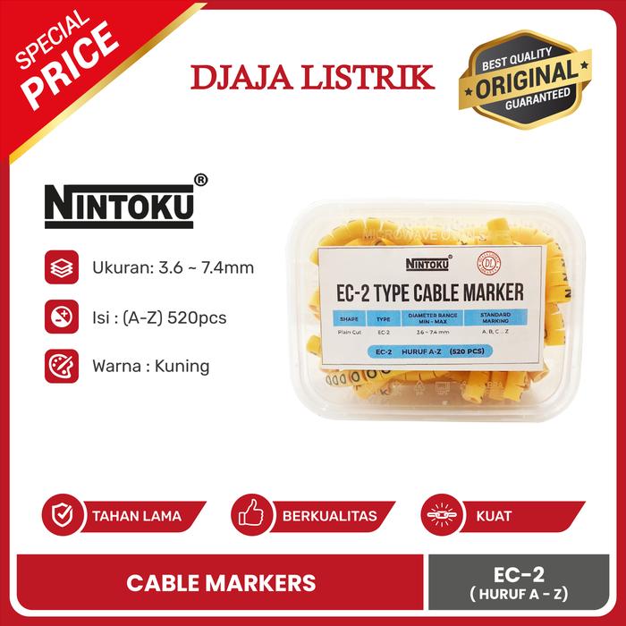 Jual Kabel Marker EC-2 Huruf A-Z Lengkap-Cable Markers Nintoku 520Pcs ...