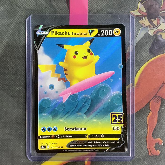 Jual Pikachu berselancar Kartu pokemon permainan indonesia tcg card set ...