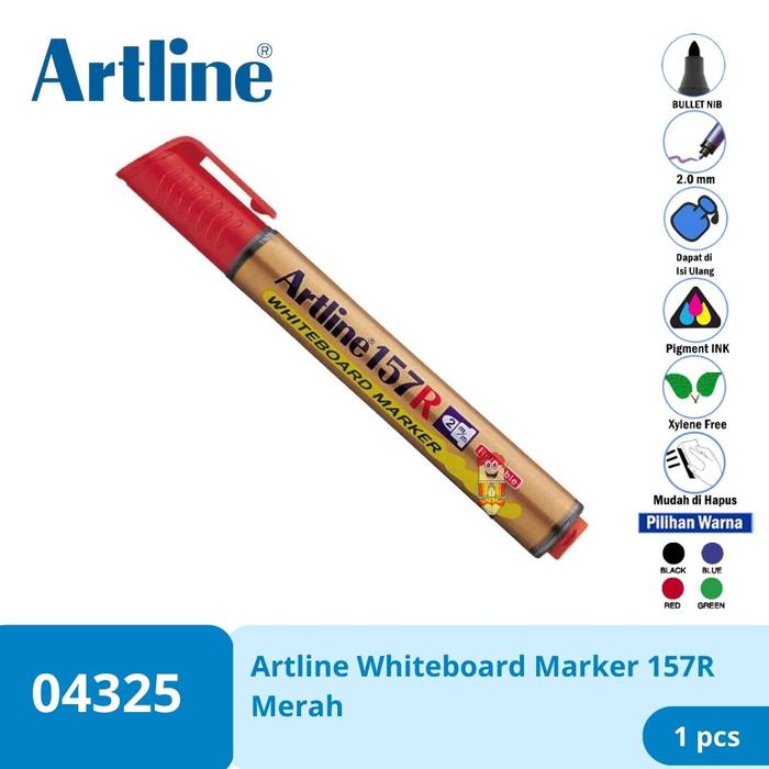 Jual Spidol Artline 157 R White Board Marker Papan tulis Putih - Merah ...