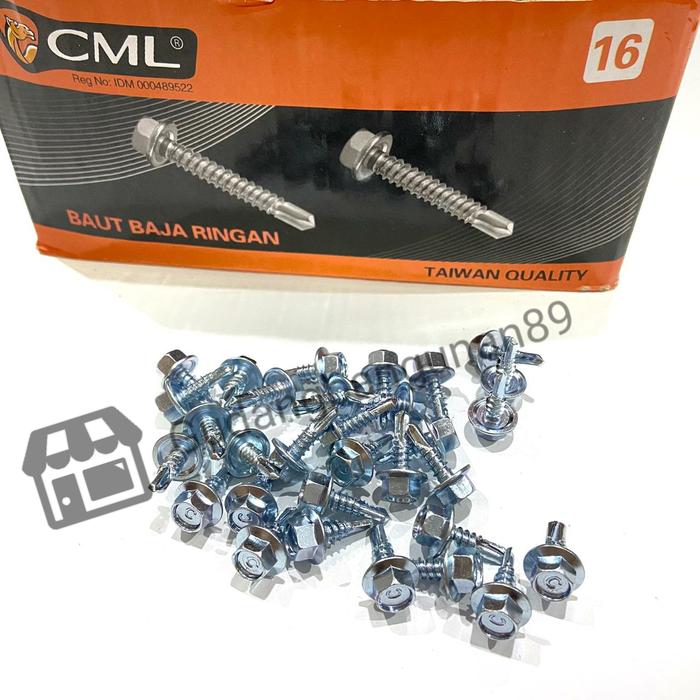 Jual Baut baja ringan putih / sekrup baja ringan / roofing / ruping 10 ...