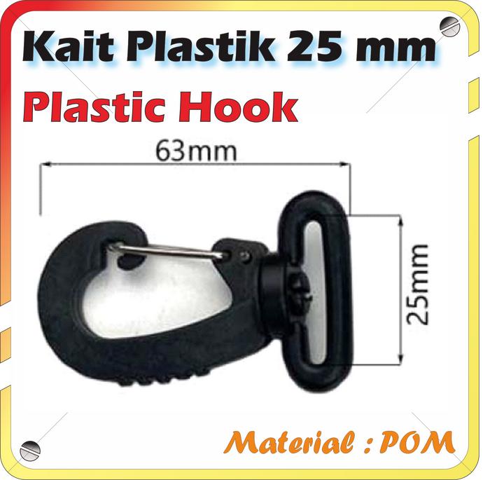 Jual Kait 25mm model B Plastik Premium Pengait Hook Kew Kew Buckle ...