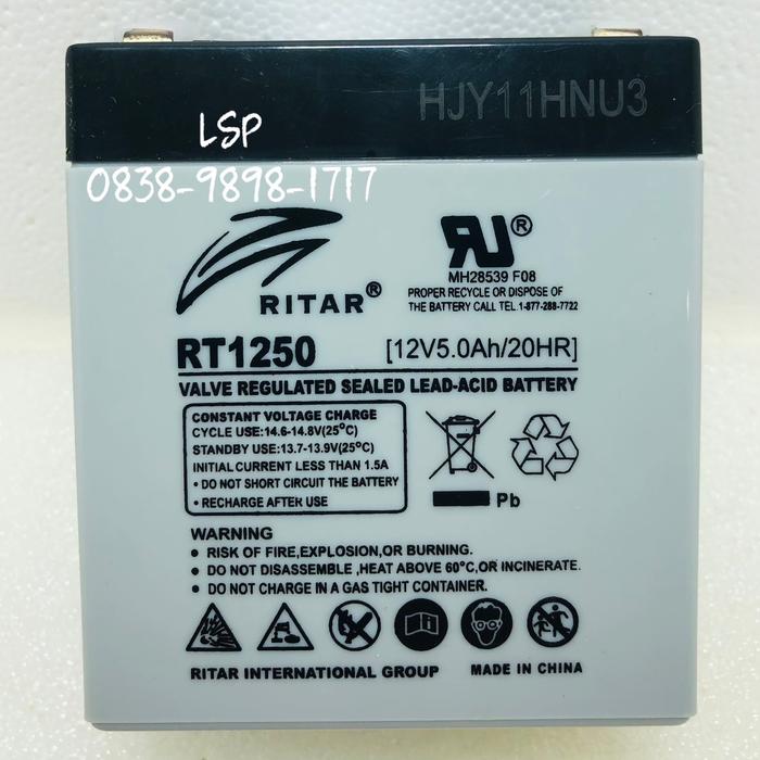 Jual Aki Baterai Ritar Power RT1250 CSB HR1221W Long WP5-12 12V 5Ah ...