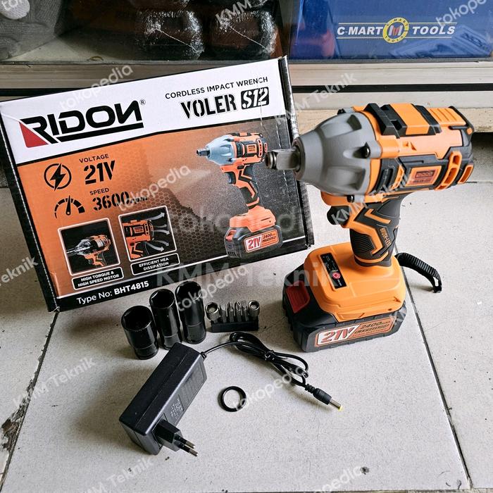 Jual MESIN BUKA BAUT BAN RIDON S12 21V 300Nm CORDLESS IMPACT WRENCH 1/2 ...
